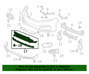 71102-T5R-A50 - Grille Assembly, Front Bumper (Lower) 2018-2020 Honda ...