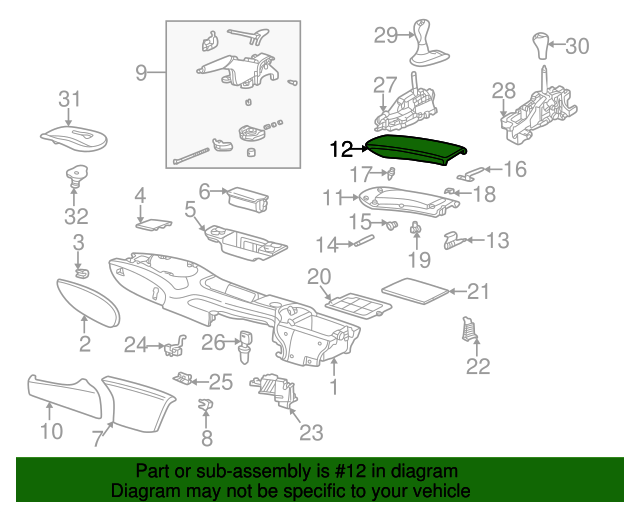 Genuine Porsche 996-552-155-03-A11 |Leather Center Console Cover | FREE ...
