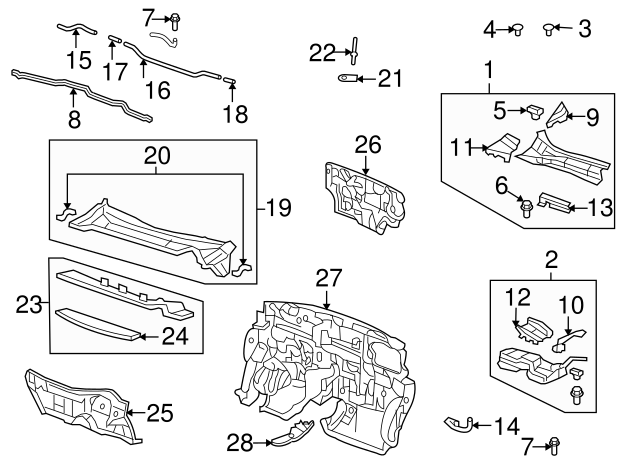 2007-2011 Honda CR-V Cover, Hood Hinge (Passenger Side) 74222-SWA-A00 ...