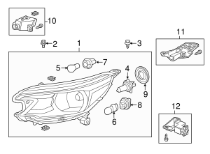 33150-T0A-A01 - Headlight Assembly L - 2012-2014 Honda CR-V | Honda ...