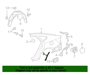 2013-2018 Toyota Avalon Quarter Panel Protector 58747-07010 | Toyota ...