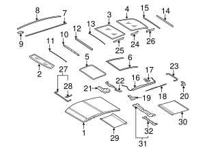 221-780-09-89 - Sunroof Frame Bracket 2007-2013 Mercedes-Benz ...