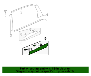 2019-2021 Acura RDX Garnish Assembly, R Rear Door (Lower) 75313-TJB-A01 ...