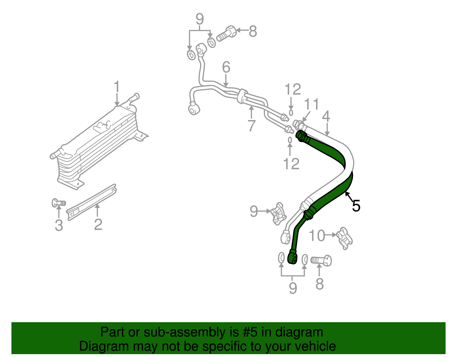 2001-2006 Mitsubishi Montero Oil Cooler Hose MR431080 | Mitsubishi Auto ...