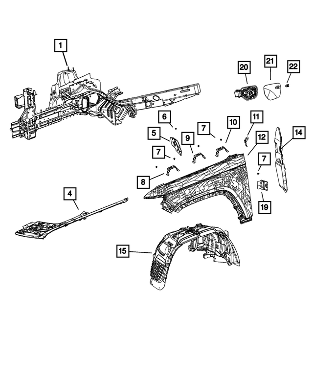 2021-2023 Jeep Close Out Panel, Right 68374966AD | Mopar Estores