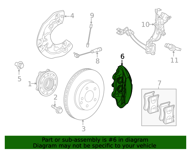 223-421-55-00 - Disc Brake Caliper 2021-2024 Mercedes-Benz ...