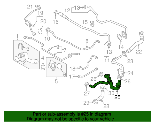 2013-2018 Audi Hose Assembly 4G0-122-109-M | OEM Parts Online