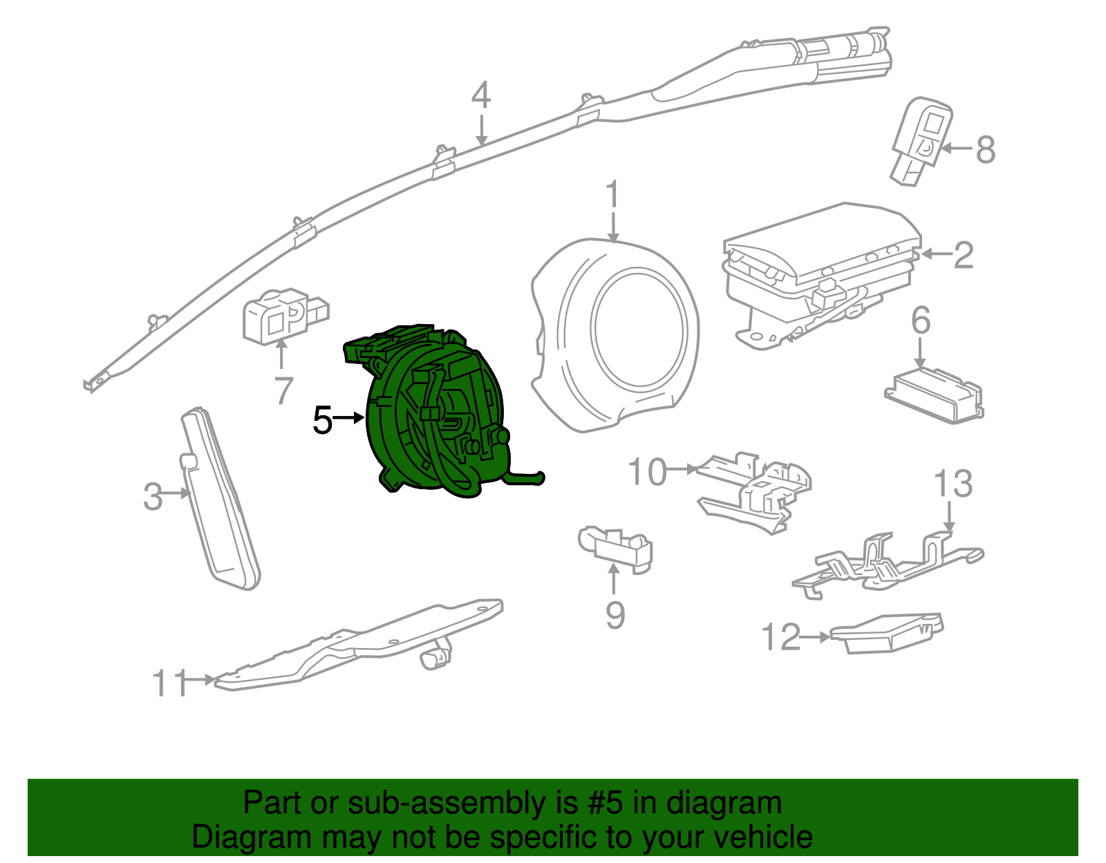 2010-2016 GM Steering Wheel Airbag Coil 22942867 GM | GMPartsDirect.com