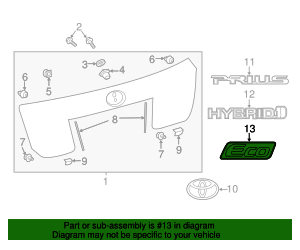 2016-2018 Toyota Prius Nameplate 75444-47040 | Toyota Parts Center