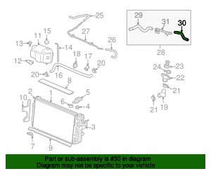 2000-2005 GM Radiator Surge Tank Outlet Hose 25673138 | OEM Parts Online