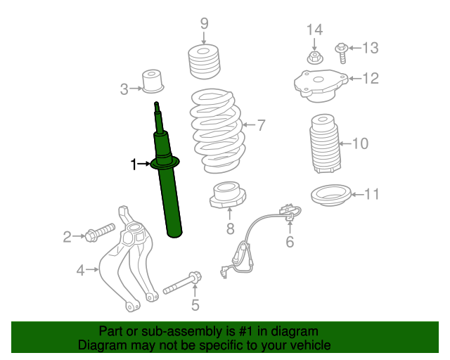2017-2020 Volvo Suspension Strut - Driver's Side (LH) 31476797 ...