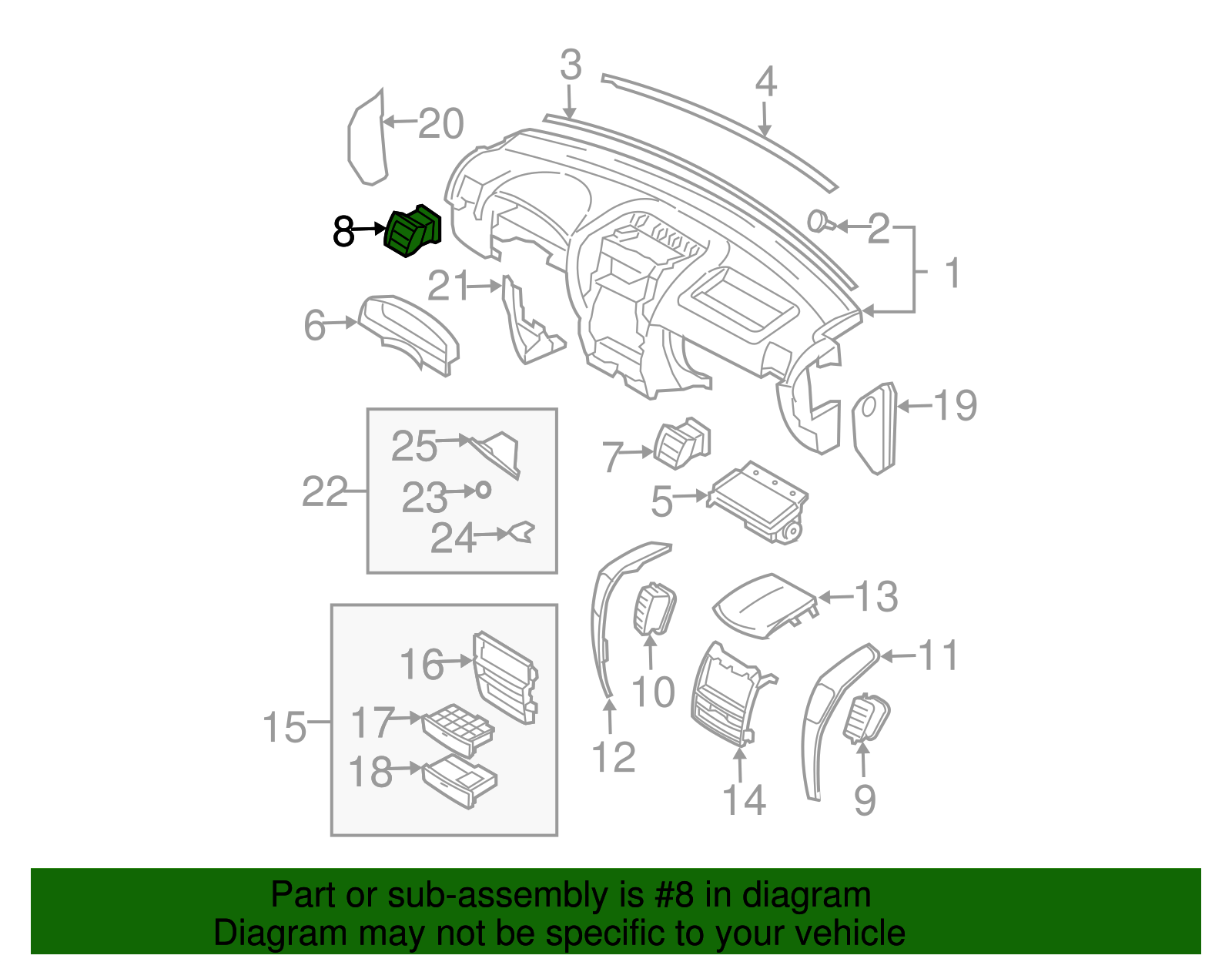 97480-3E500ND - Vent Grille 2007-2009 Kia Sorento | Kia.Parts Store