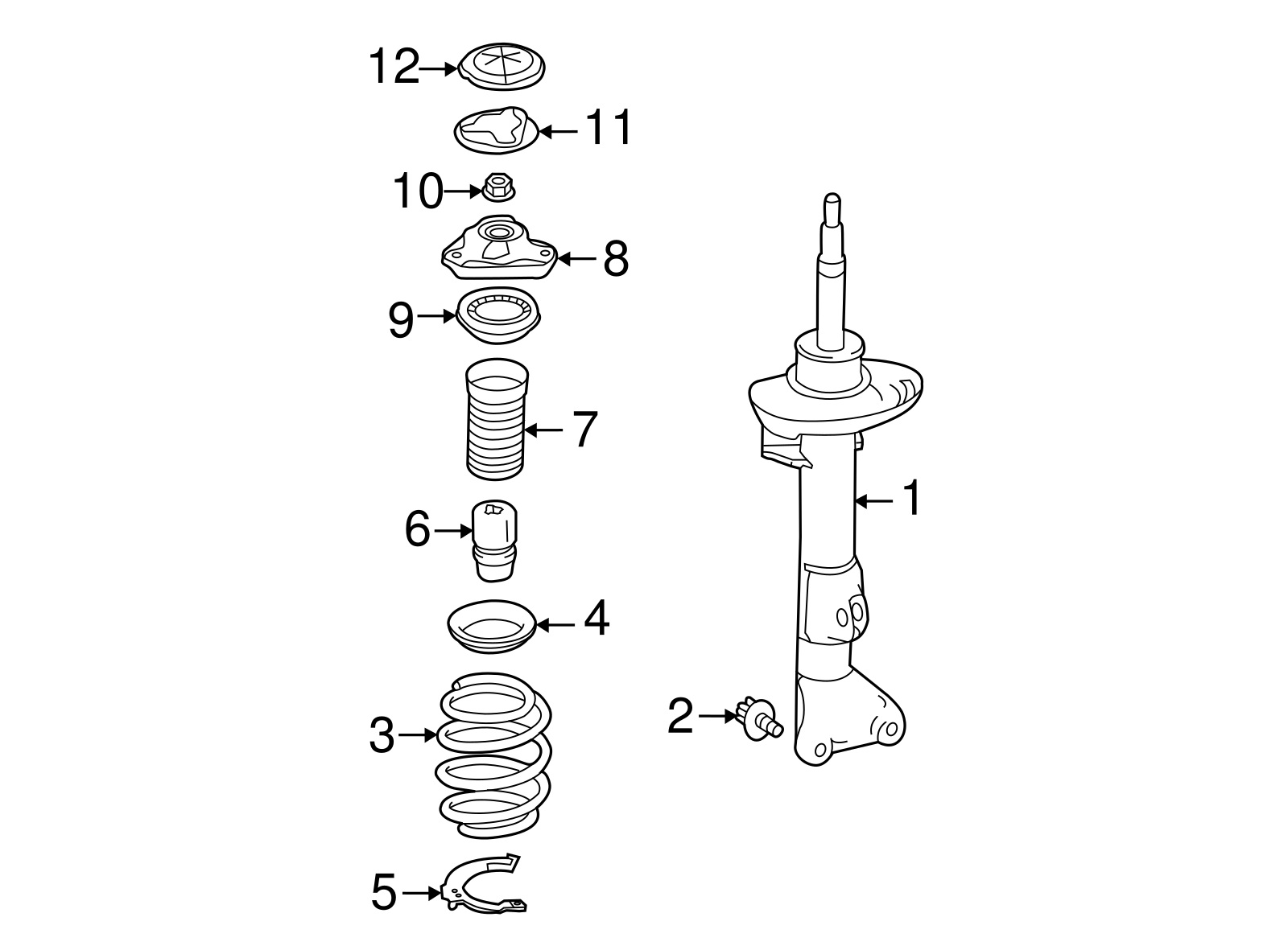 2012-2018 Mercedes-Benz Shock-Absorber Strut 218-323-11-00-64 | MB OEM ...