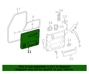 463-727-01-00 - Door Water Deflector 2010-2018 Mercedes-Benz ...