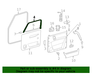 2002-2018 Mercedes-Benz Door Window Molding 463-725-00-71-9051 ...