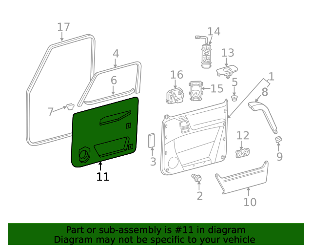 463-727-01-00 - Door Water Deflector 2010-2018 Mercedes-Benz ...