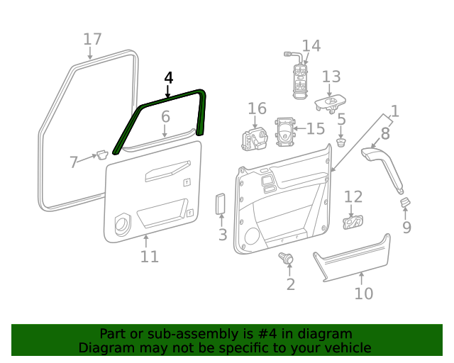 2002-2018 Mercedes-Benz Door Window Molding 463-725-00-71-9051 ...