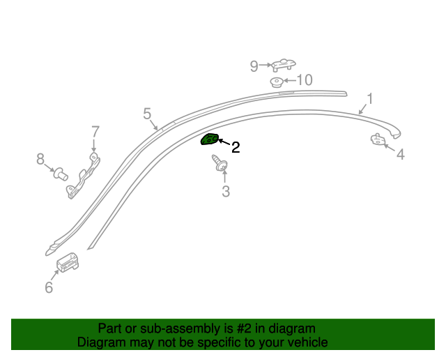 Genuine OEM Roof Drip Molding Clip | 000-998-07-85 | Fits Select 2006 ...