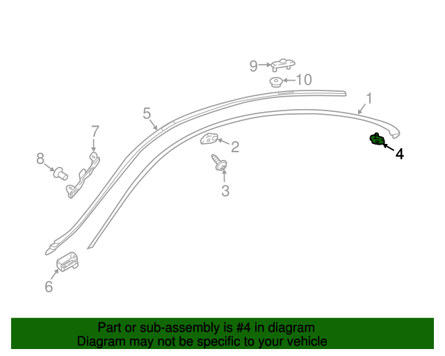 Genuine OEM Pillar Molding Retainer | 126-690-00-18 | Fits Select 1992 ...