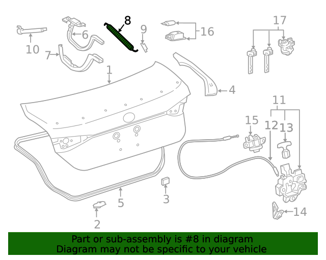 2019-2022 Toyota Avalon Torsion Spring 65776-07010 | Toyota Parts Center