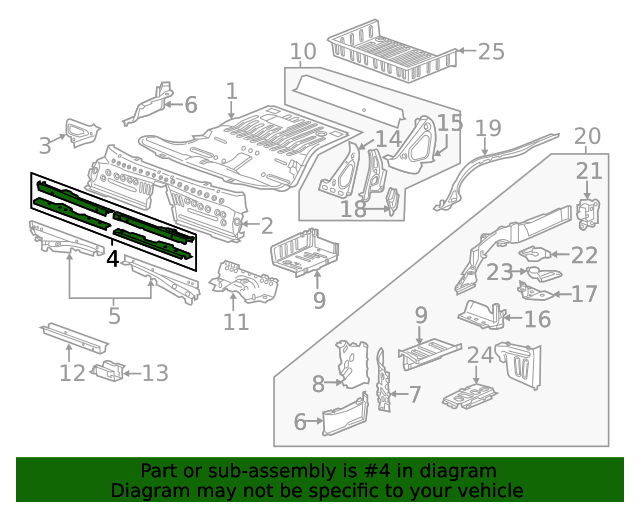 2016-2024 Chevrolet Camaro Rear Floor Panel Front Reinforcement ...