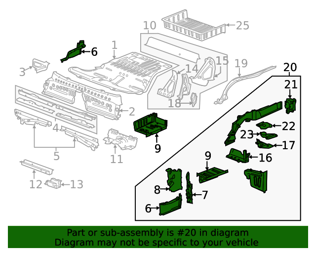 2020 Chevrolet Camaro Rear Rail Assembly 84639695 | GMPartsDirect.com