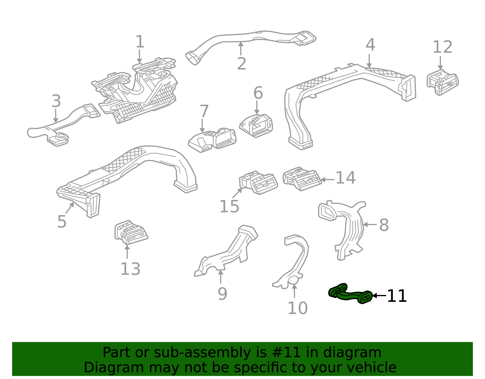84438722 - Front Floor Console Auxiliary Cooling Intermediate Duct 2021 ...