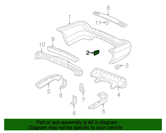 1999-2006 Acura Spacer Assembly, Rear Bumper Side 71598-S30-013 | Honda ...