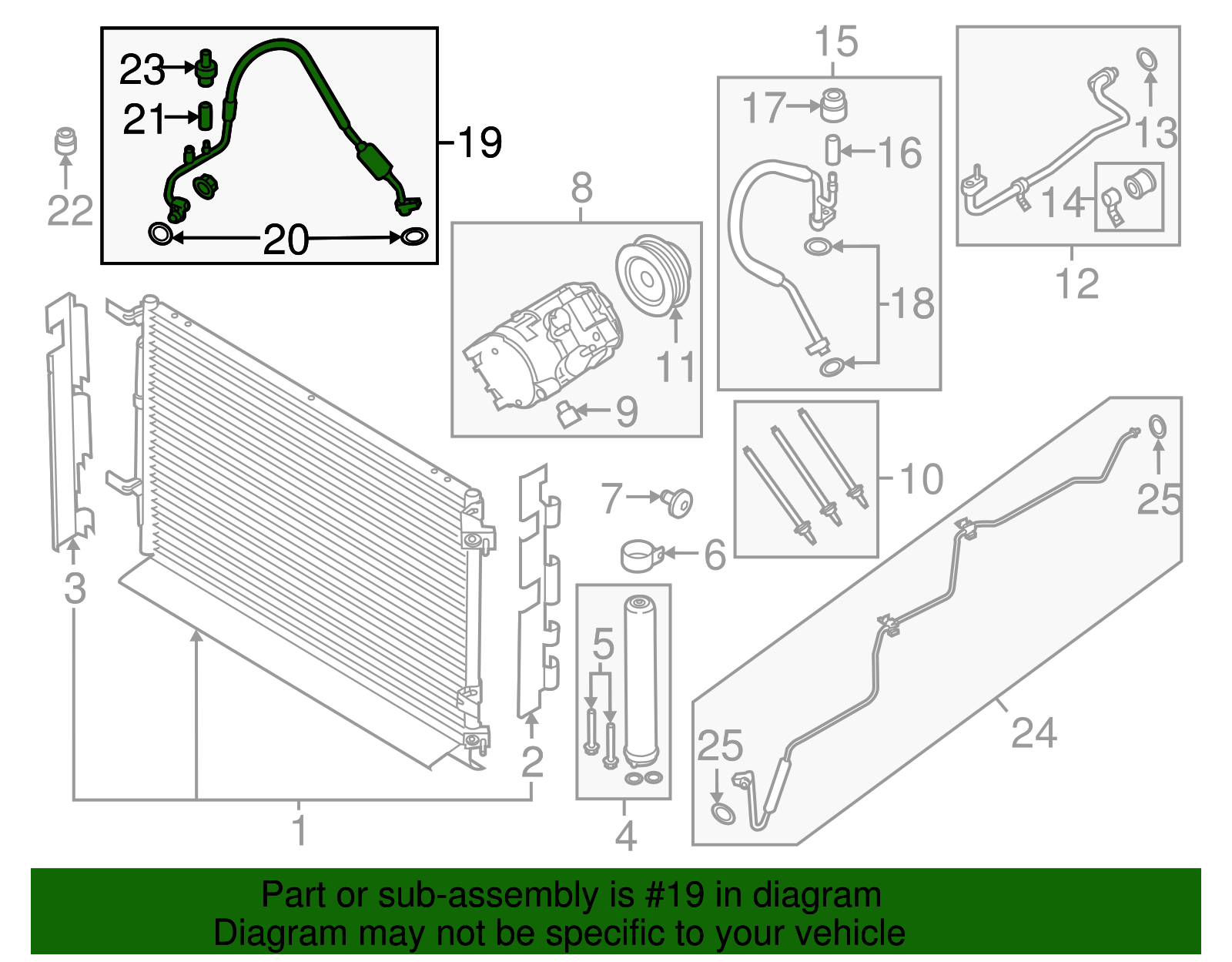 2015-2022 Ford Mustang Motorcraft™ A/C Refrigerant Discharge Hose YF-37447 | TascaParts.com
