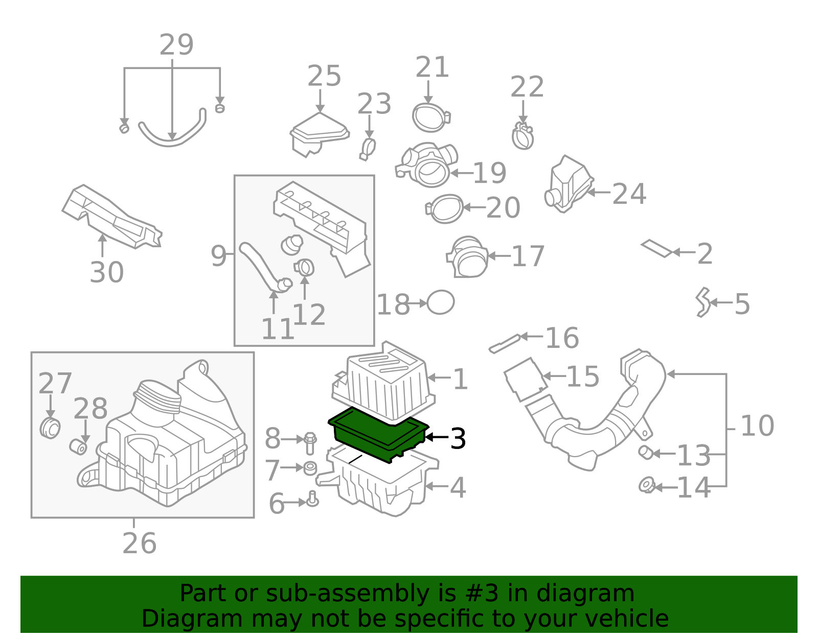 Genuine Air Filter for 2007-2009 Hyundai Santa Fe | Part# 28113-2B000 ...