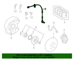 1996-1999 Mercedes-Benz ABS Wheel Speed Sensor 202-540-27-17 | Ryder Parts