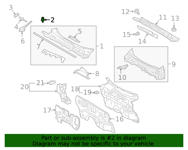 2019-2021 Toyota Reveal Molding Retainer Clip 75545-0R040 | Toyota ...