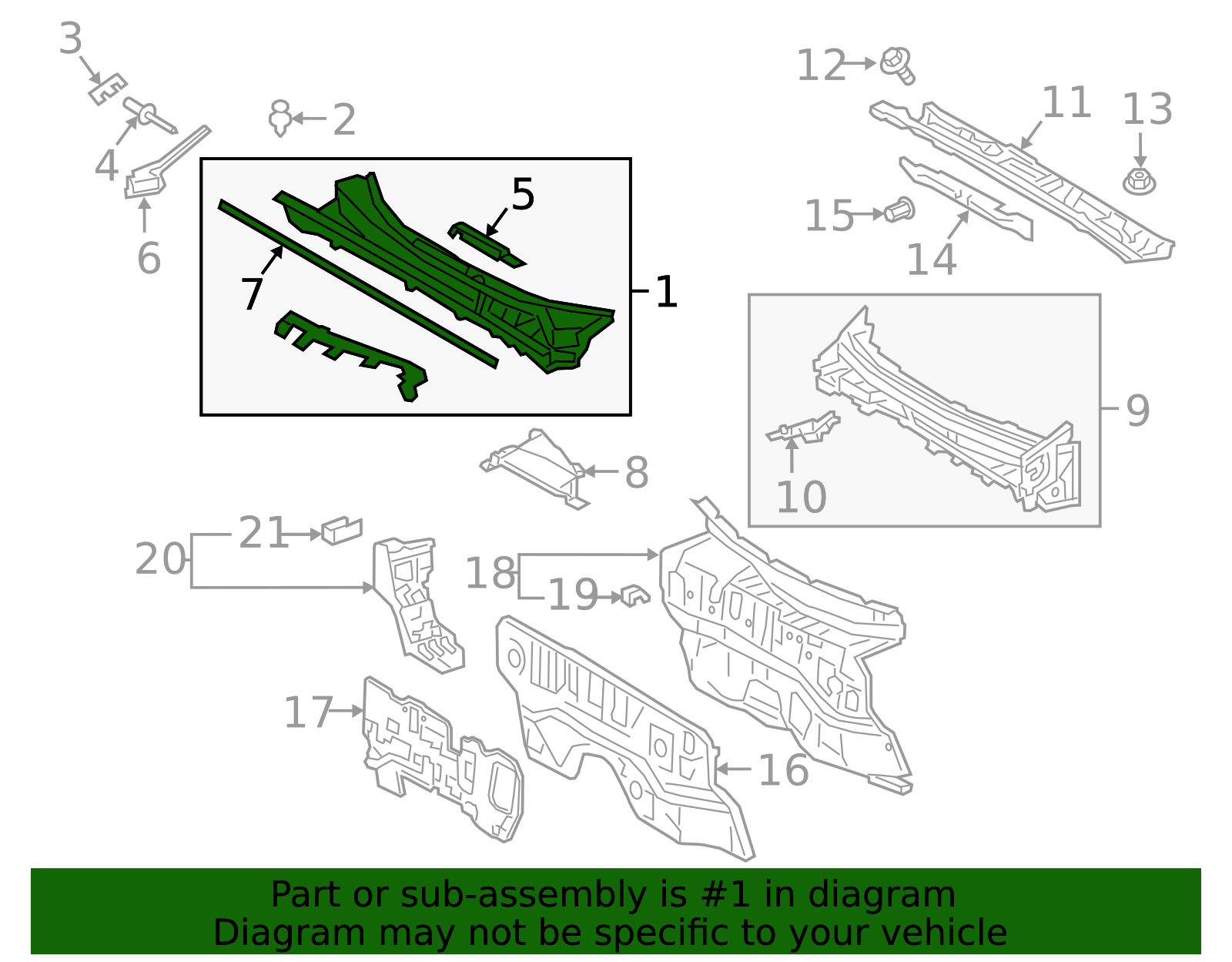 2019-2024 Toyota 2019-2024 Toyota - Cowl Grille 55708-0R050 | Sparks Parts