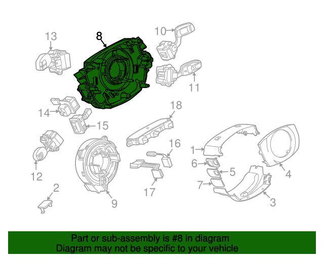 61-31-9-289-173 - Steering Column Switch Housing 2005-2008 BMW ...