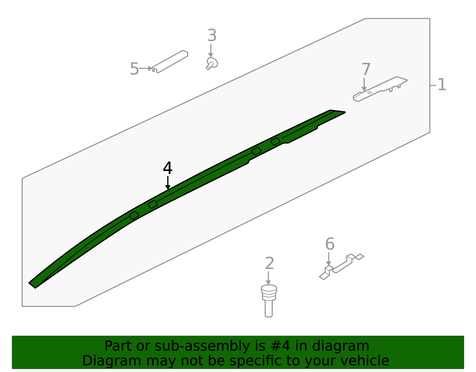2021-2022 Nissan Rogue Roof Molding 73880-6RA0A | My Nissan Part