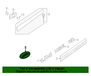 LR032925 - Tailgate Emblem 2010-2016 Land Rover LR4 | AutoNationParts.com