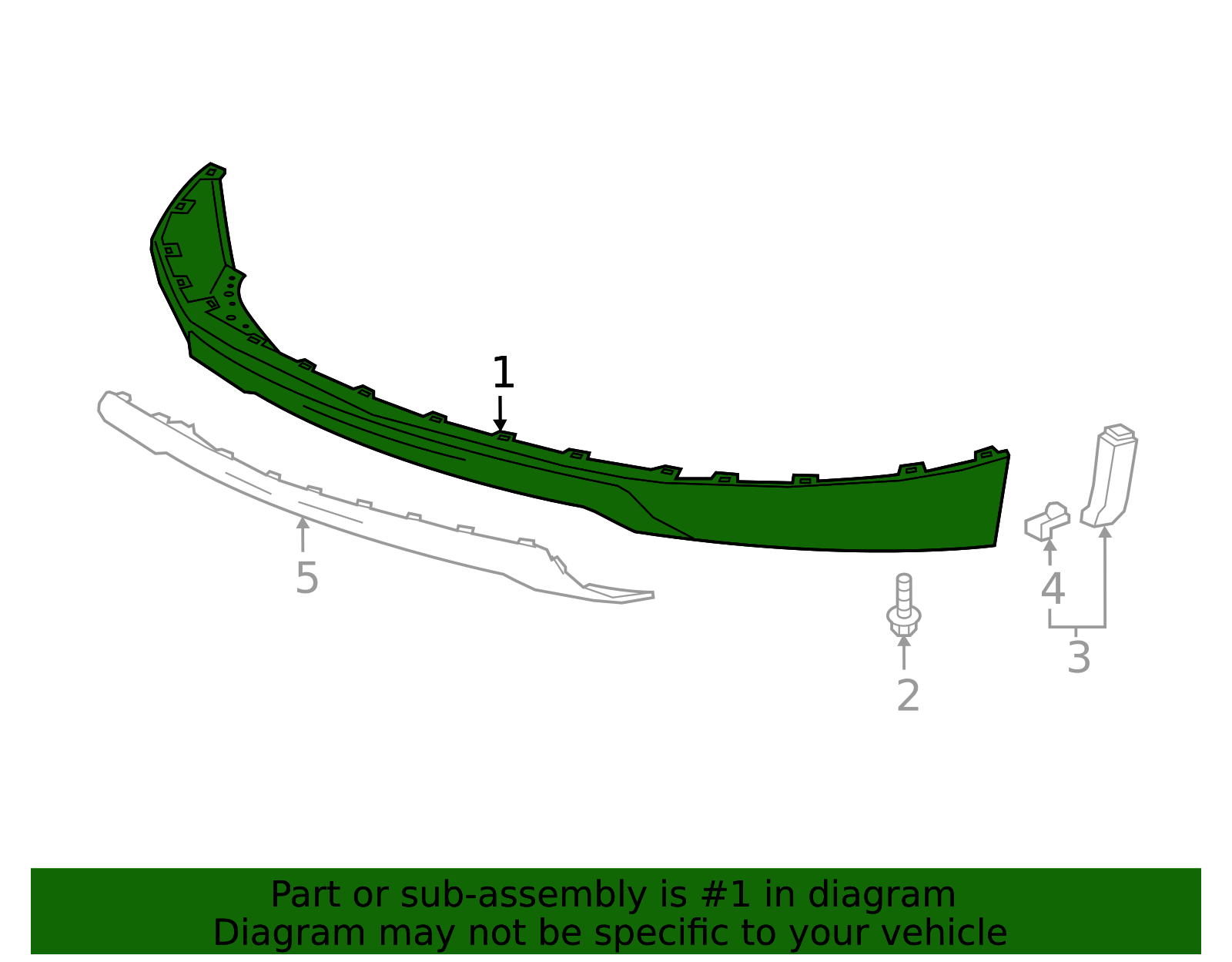 2020-2025 Cadillac XT5 Black Front Bumper Lower Fascia (Replaces ...