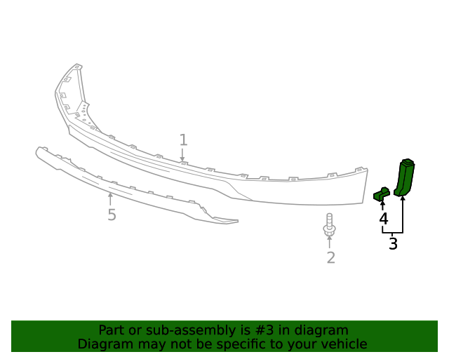 2017-2024 Cadillac XT5 Black Passenger Side Front Bumper Fascia Lower ...