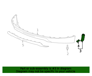 84046772 - Black Driver Side Front Bumper Fascia Lower Reinforcement ...