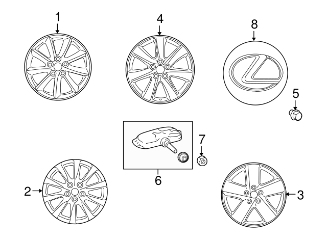 2008-2009 Lexus LS600h Wheel, Alloy 42611-50560 | OEM Parts Online