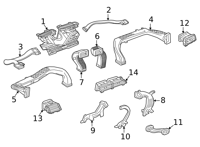 2022-2023 GMC Yukon Front Floor Console Auxiliary Cooling Intermediate ...
