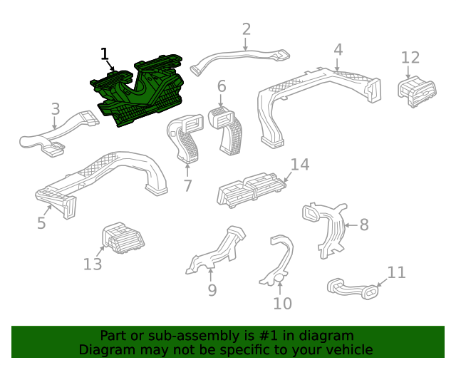 2021-2022 GMC Windshield Defroster Outlet Duct 84692399 | GMPartsDirect.com