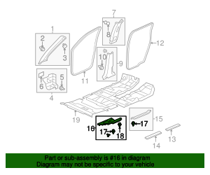 84211-SZA-A01ZA - Garnish Assembly, R Rear Step (Inner) *B167L* (Baltic ...