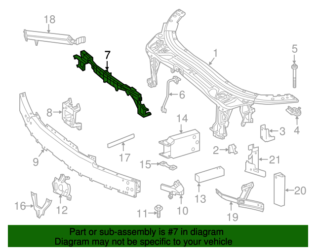 206-620-11-00-64 - Radiator Support Panel Reinforcement 2022-2024 ...