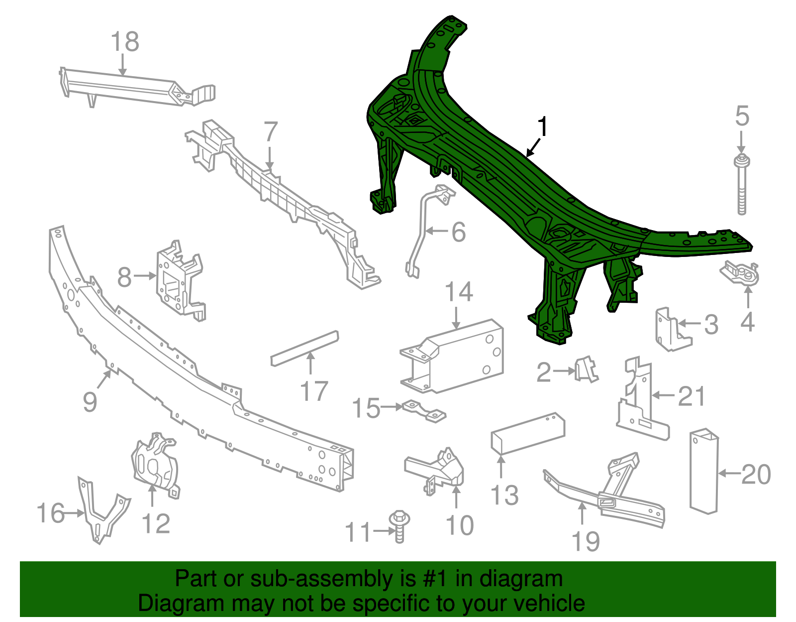 205-620-42-01 - Radiator Support Tie Bar 2015-2023 Mercedes-Benz ...