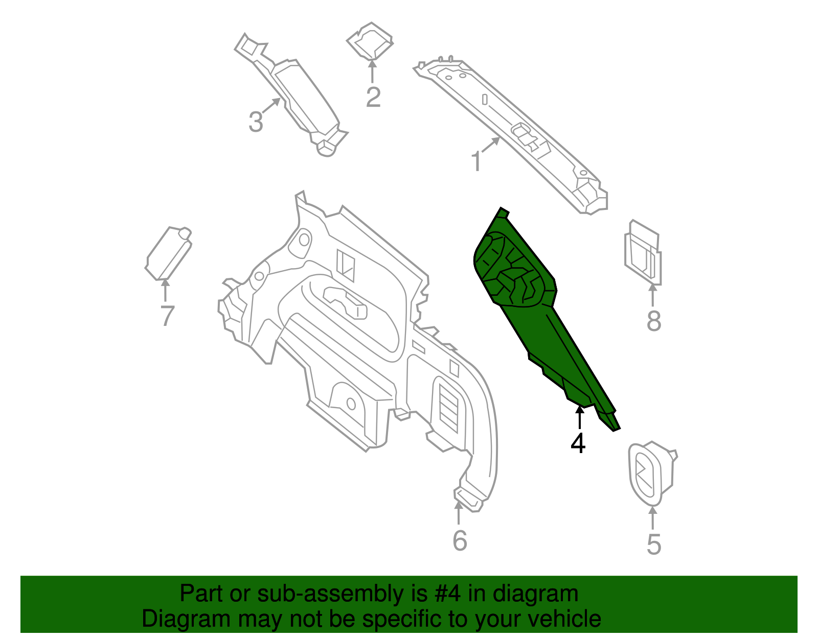 76937-3KA2A - Rear Pillar Trim 2013-2020 Nissan Pathfinder | Nissan ...