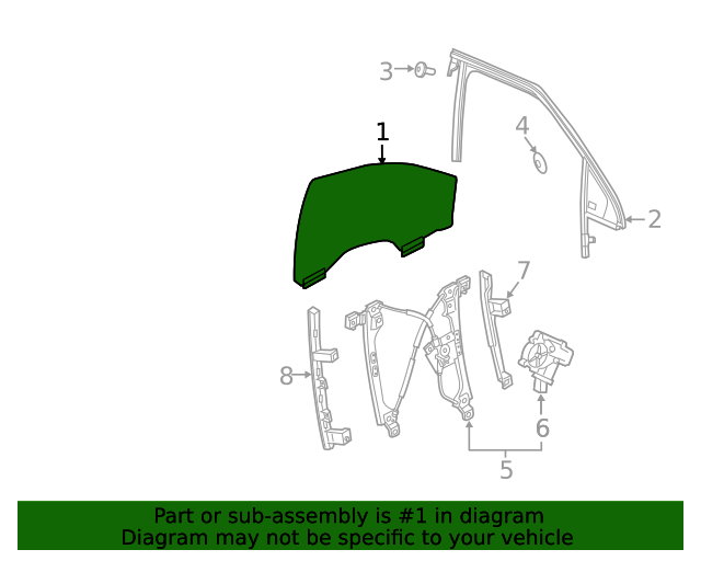 Front Passenger Side Door Window 84955048 | TascaParts.com