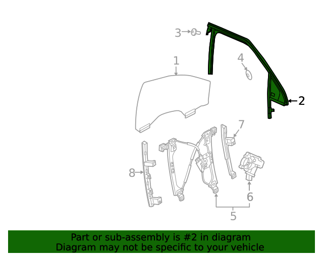 2019-2024 Chevrolet Blazer Front Driver Side Door Window Weatherstrip ...