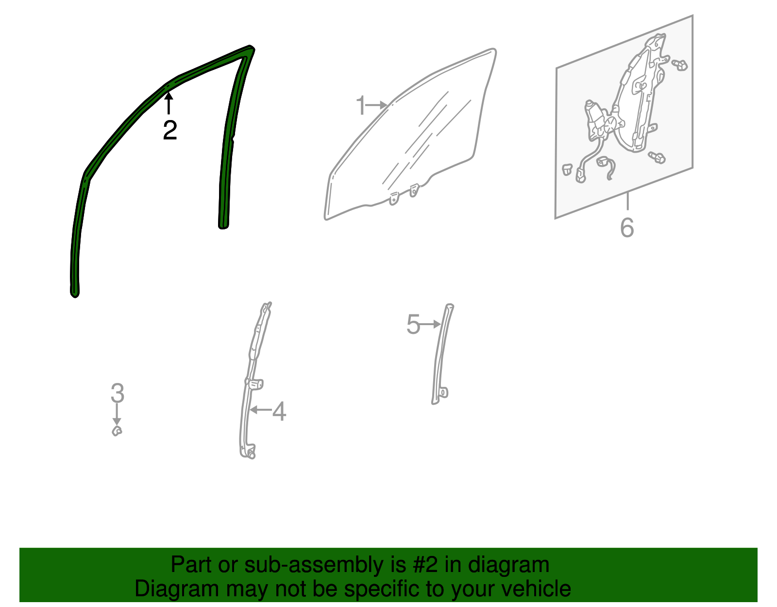 72235-S0X-A02 - 2001-2004 Honda Odyssey - Channel R Front Door Run ...