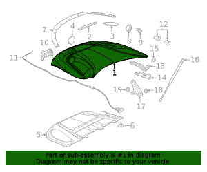 2018-2024 Dodge Durango Hood 68309501AH | Mopar Parts Canada
